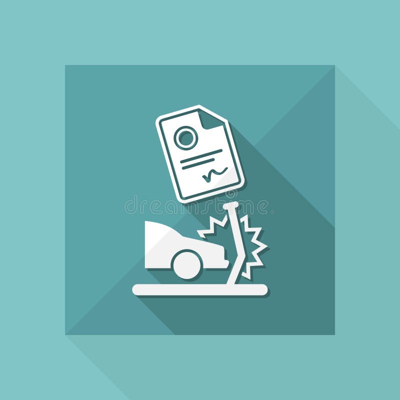 Car Crash Document - Vector Web Icon Stock Vector - Illustration of ...