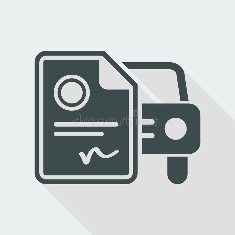 Car Document - Minimal Flat Icon Stock Vector - Illustration of auto ...