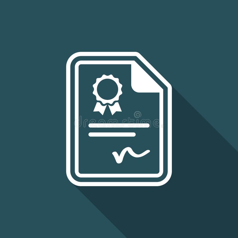 Certificated Document - Vector Icon Stock Vector - Illustration of ...