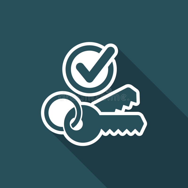 Check Access - Flat Minimal Icon Stock Vector - Illustration of approve ...