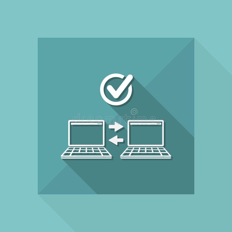 Check Computer Data Transfer - Flat Minimal Icon Stock Vector ...