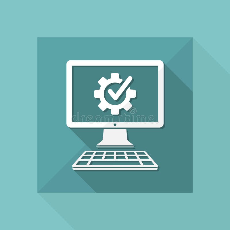 Checking Computer Performance Icon Stock Vector - Illustration of ceck ...