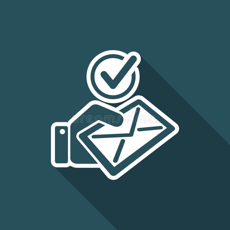 Checking mail flat icon stock vector. Illustration of confirm - 118522950