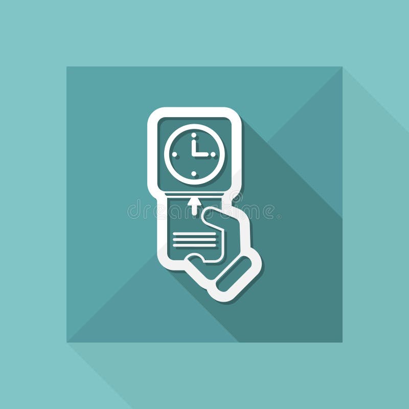 Clocking-in card icon stock vector. Illustration of occupation - 119146823