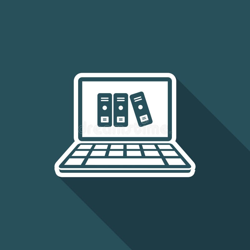 Computer archive flat icon stock vector. Illustration of folder - 118523632