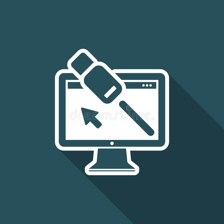 Computer Cable Usb - Flat Minimal Icon Stock Vector - Illustration of ...