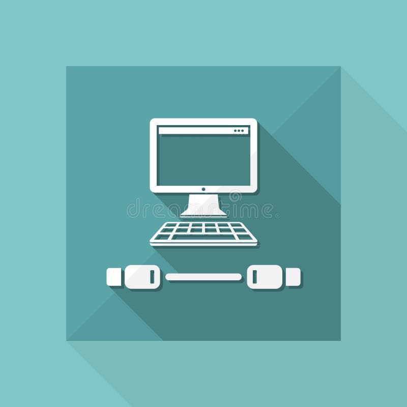 Computer Cable Usb - Flat Minimal Icon Stock Vector - Illustration of ...