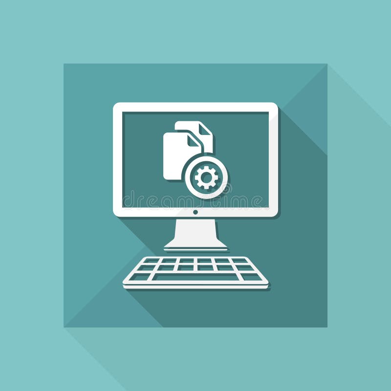 Computer Data Settings Icon Stock Vector - Illustration of download ...