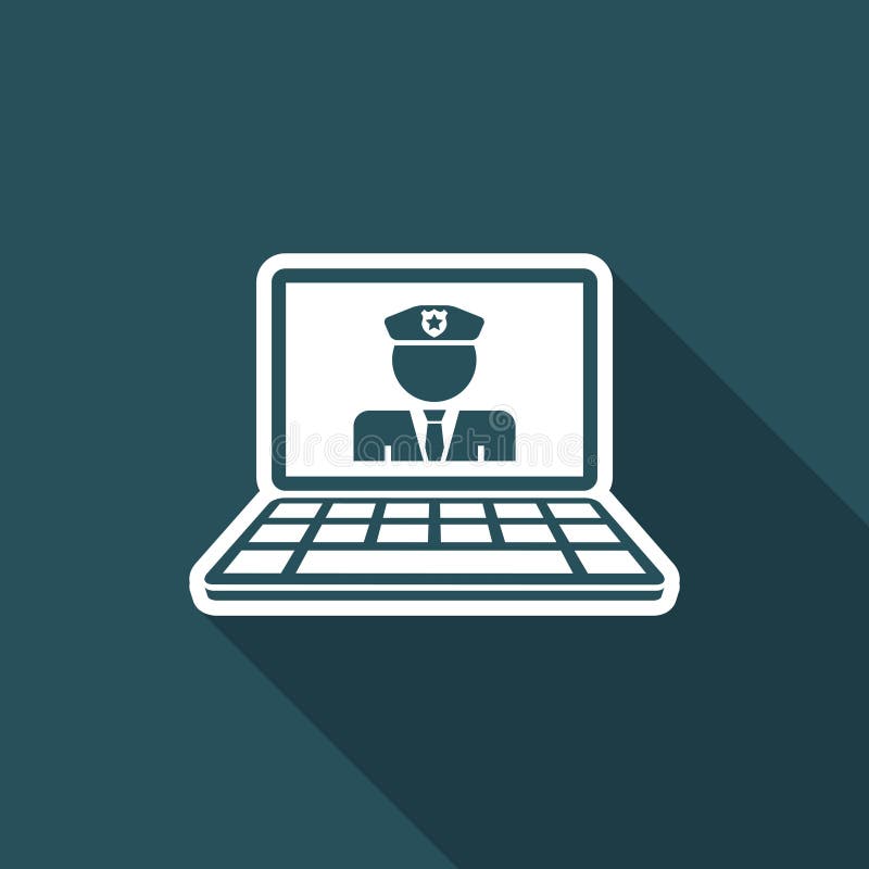 Computer Guard - Vector Flat Icon Stock Vector - Illustration of ...