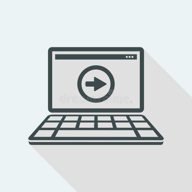 Computer and Next Symbol - Vector Flat Minimal Icon Stock Vector ...