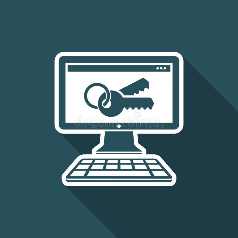 Computer Password - Flat Minimal Icon Stock Vector - Illustration of ...