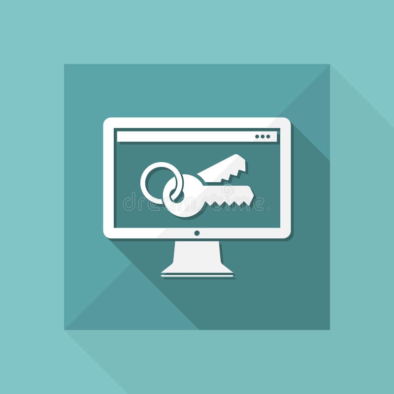 Computer Password - Flat Minimal Icon Stock Vector - Illustration of ...