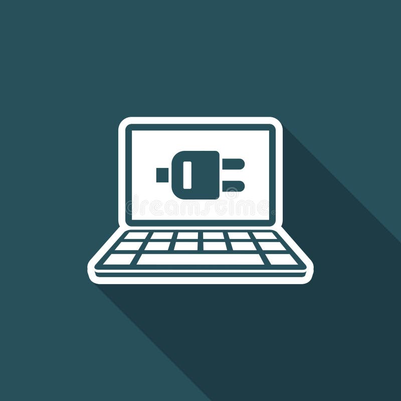 Computer Plug Connection - Vector Flat Icon Stock Vector - Illustration ...