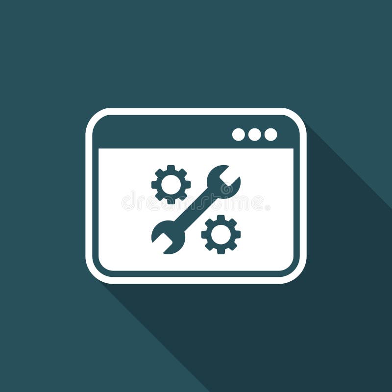 Computer Setting - Vector Flat Icon Stock Vector - Illustration of ...