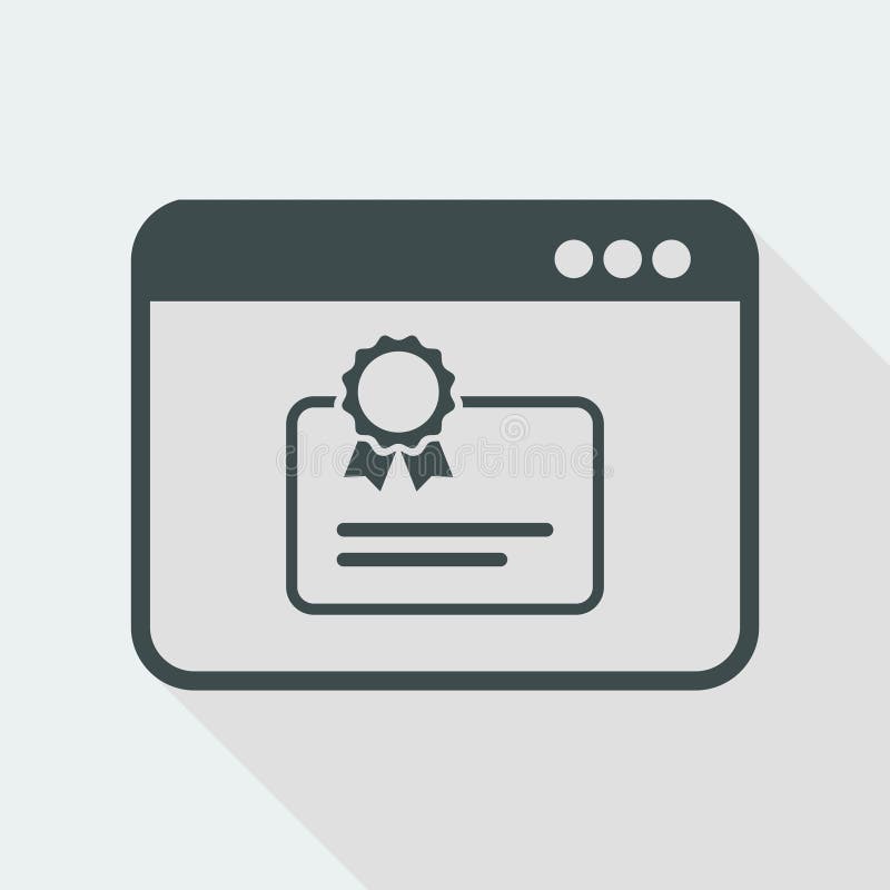 Computer Web Certificate - Vector Flat Icon Stock Vector - Illustration ...