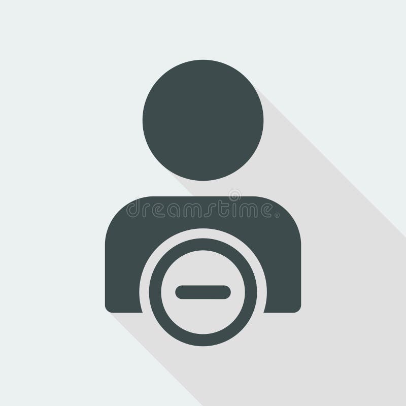 Delete contact flat icon stock vector. Illustration of plus - 117825085