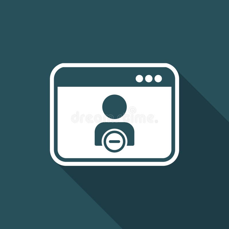 Delete contact flat icon stock vector. Illustration of community ...