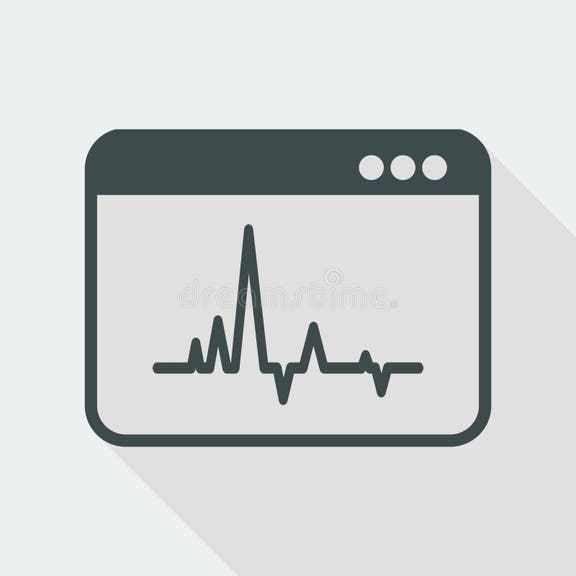 EKG on Computer Screen - Vector Flat Icon Stock Vector - Illustration ...
