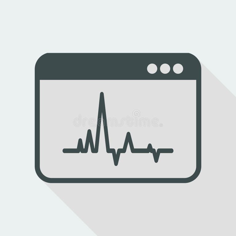 EKG on Computer Screen - Vector Flat Icon Stock Vector - Illustration ...