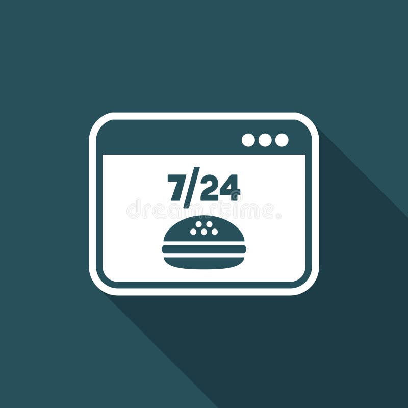 Fast Food 7/24 Delivery Services - Vector Flat Icon Stock Vector ...
