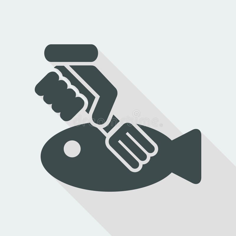 Fish eating icon stock vector. Illustration of diet - 117817880