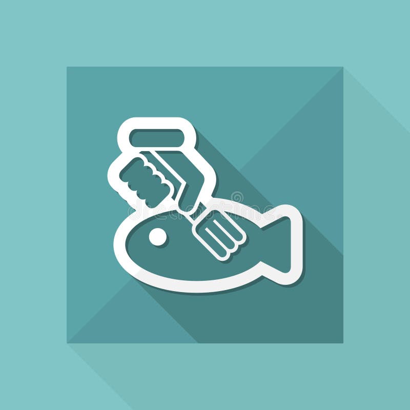 Fish eating icon stock vector. Illustration of recipe - 119146475