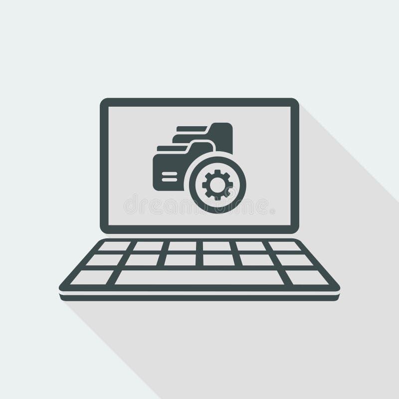 Folders process flat icon stock vector. Illustration of engine - 117825139