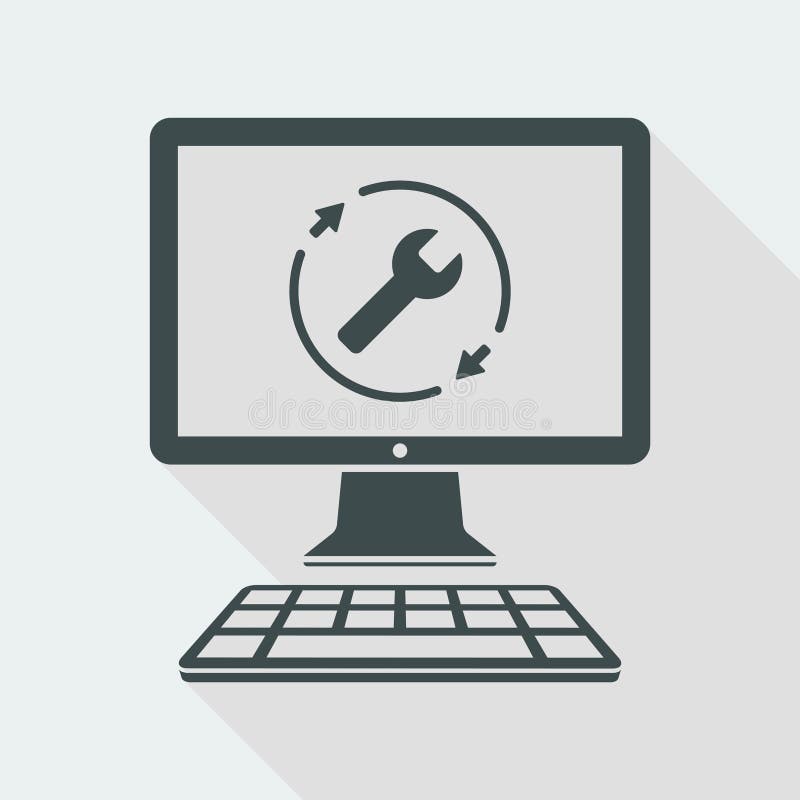 Full Computer Repair Assistance - Vector Flat Icon Stock Vector ...