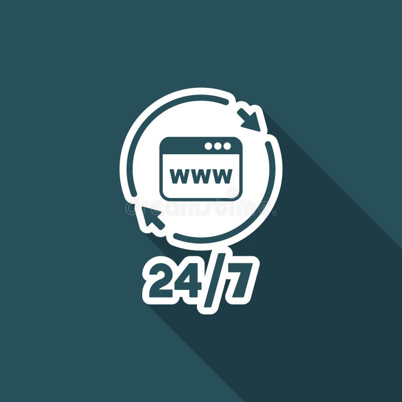Full Internet Services 24/7 - Vector Web Icon Stock Vector ...