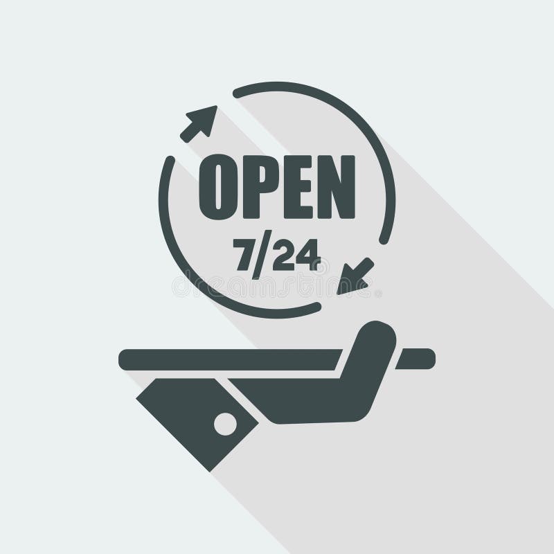 Full Time Open - Services 7/24 - Vector Web Icon Stock Vector ...