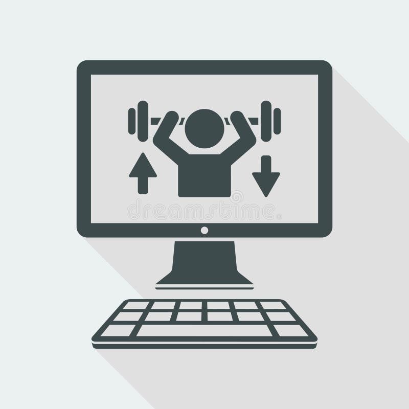 Gym Workout - Vector Flat Icon Stock Vector - Illustration of fitness ...