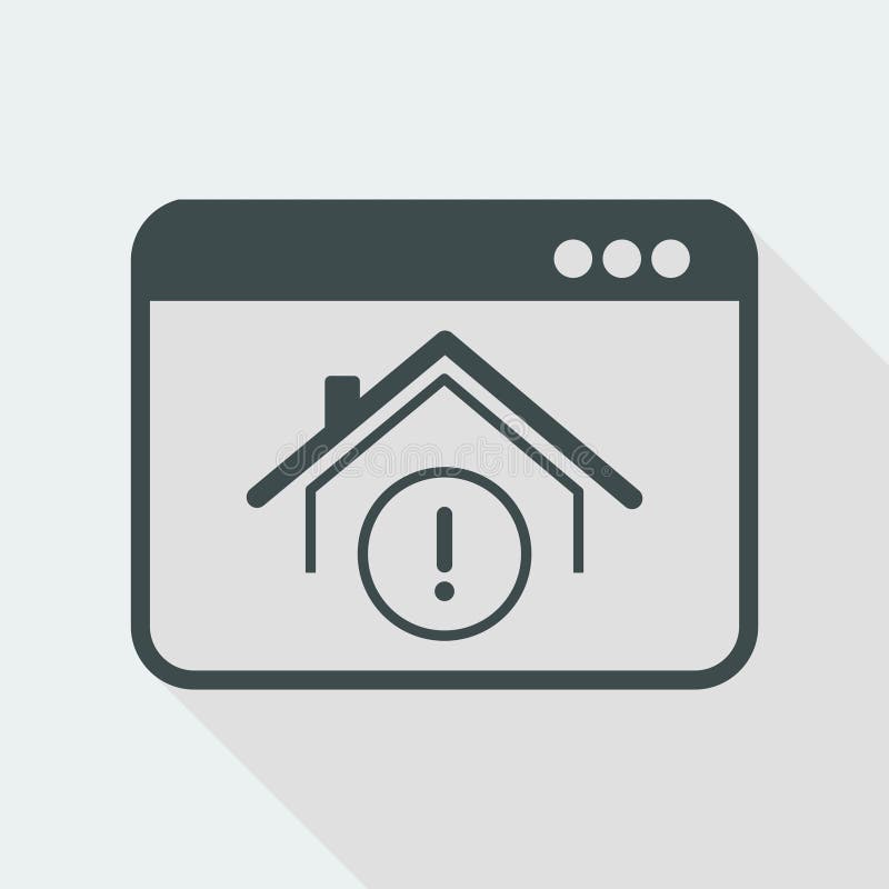 House Alert Web System - Vector Icon of Computer Application Stock ...