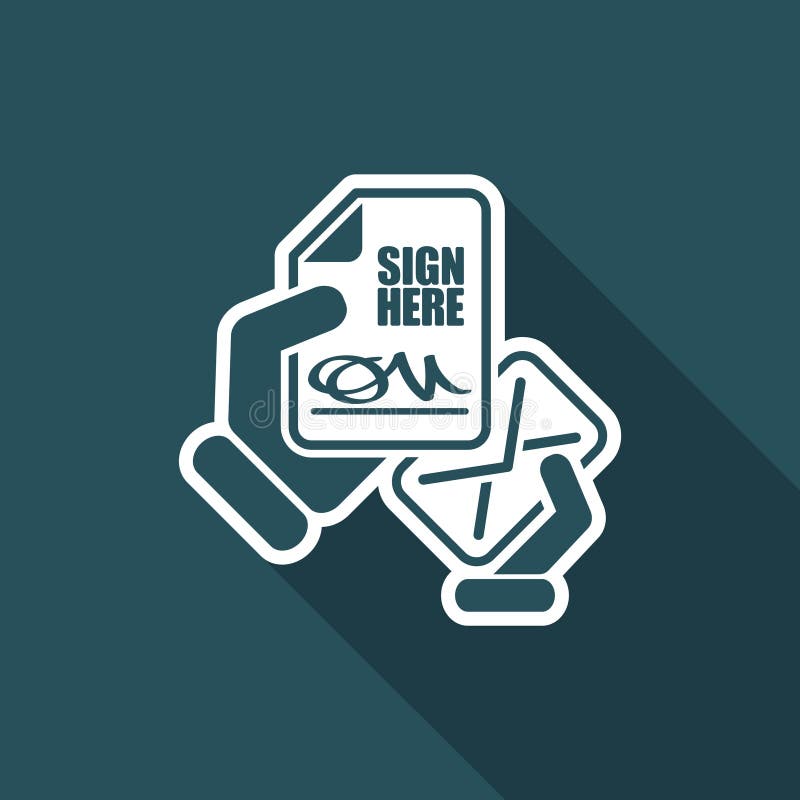 Document signed icon stock vector. Illustration of examining - 117818532