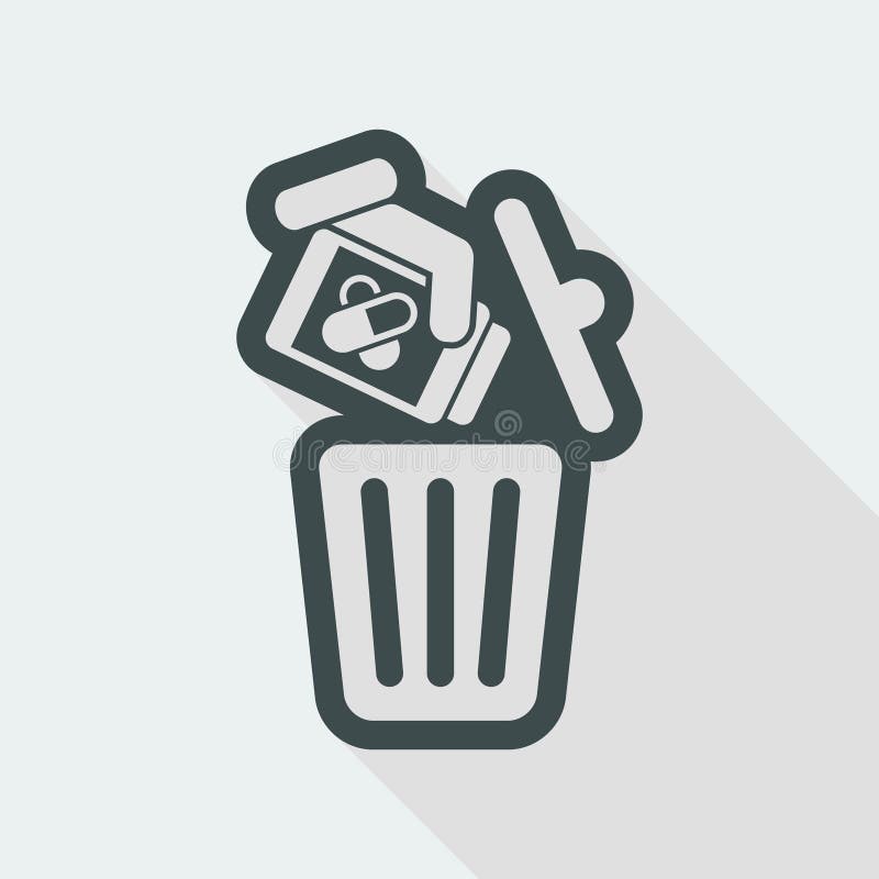 Medical trash bin stock vector. Illustration of separation - 119144326