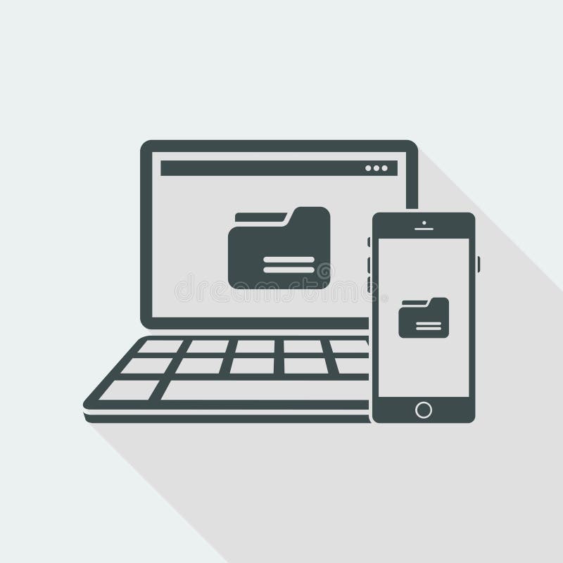 Multi Devices Folder Synchronization Stock Vector - Illustration of ...