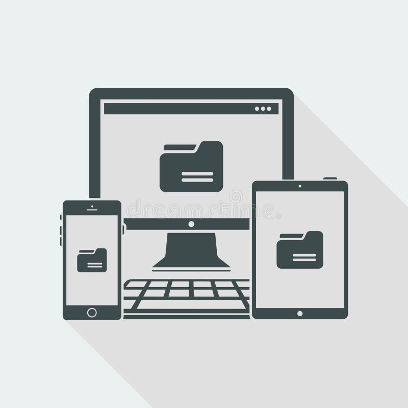 Multi Devices Folder Synchronization Stock Vector - Illustration of ...