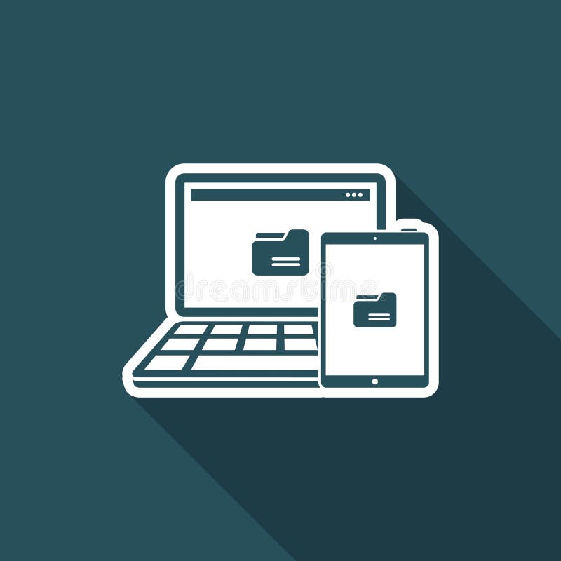 Multi Devices Folder Synchronization Stock Vector - Illustration of ...