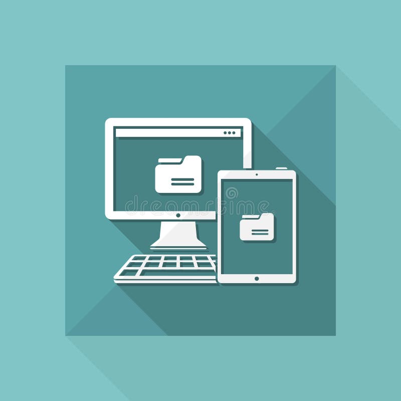 Multi Devices Folder Synchronization Stock Vector - Illustration of ...