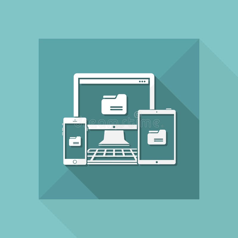 Multi Devices Folder Synchronization Stock Vector - Illustration of ...