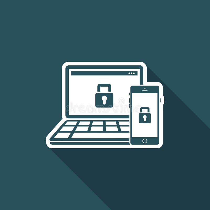 Multi Devices Protection Icon Stock Vector - Illustration of mobility ...