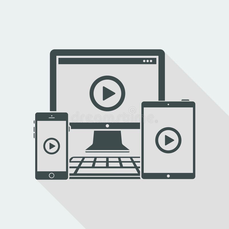 Multi Devices Video Streaming Stock Vector - Illustration of device ...