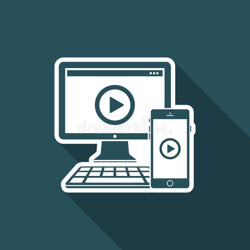 Multi Devices Video Streaming Stock Vector - Illustration of internet ...