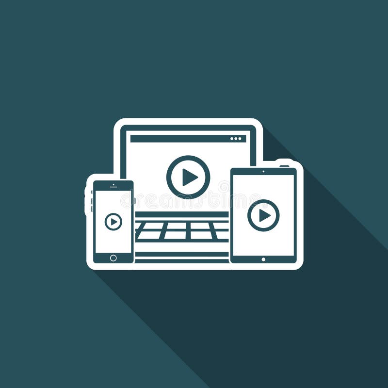 Multi Devices Video Streaming Stock Vector - Illustration of account ...
