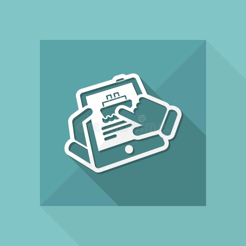 Navy booking on tablet stock vector. Illustration of computer - 119148513