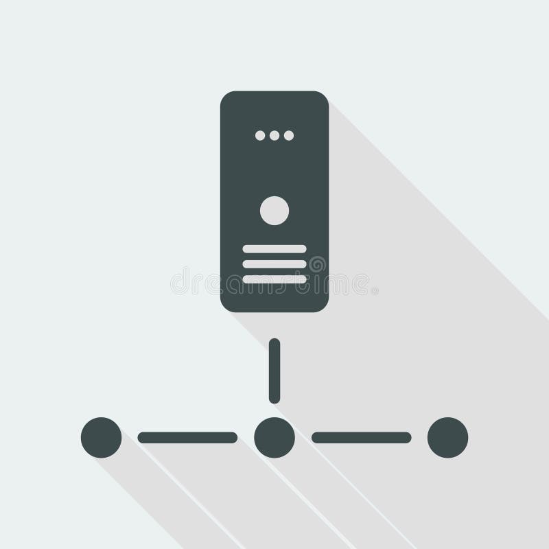 Network Server - Flat Minimal Icon Stock Vector - Illustration of sever ...