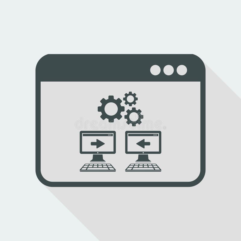 Network settings flat icon stock vector. Illustration of communication ...