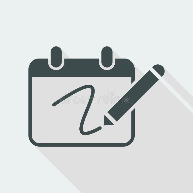 Notepad and Pen - Vector Flat Minimal Icon Stock Vector - Illustration ...