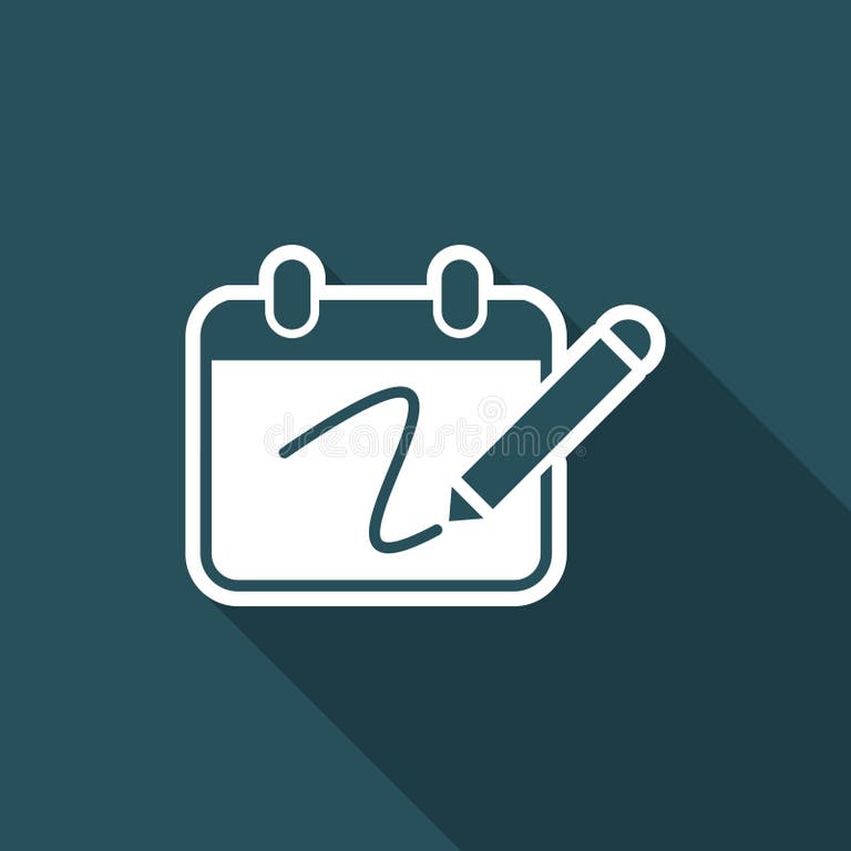 Notepad and Pen - Vector Flat Minimal Icon Stock Vector - Illustration ...