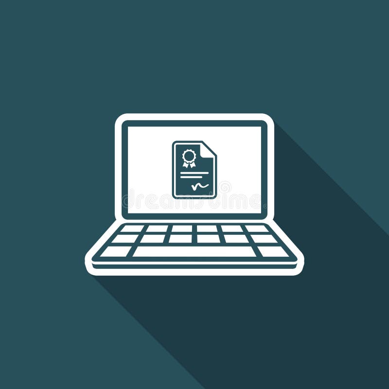 Online Document Service - Vector Flat Icon Stock Vector - Illustration ...