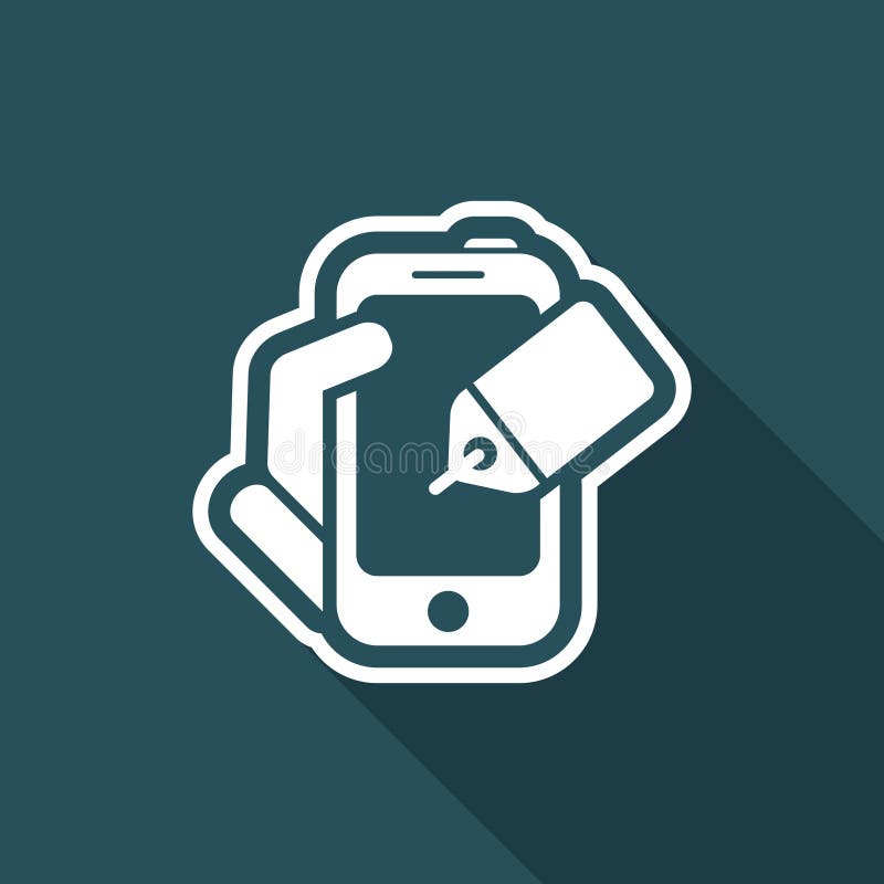 Red Phone Label stock illustration. Illustration of hear - 25769882